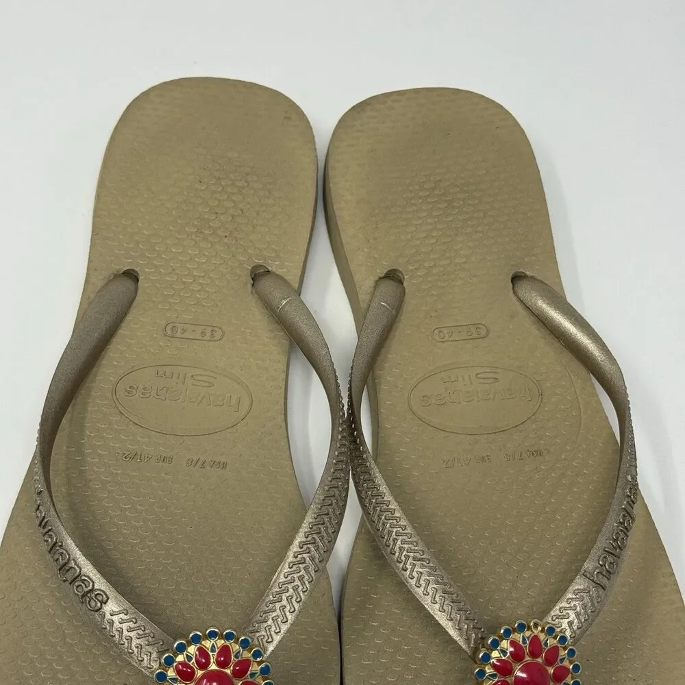 Havaianas | Shoes | Jeweled Havaianas For Women Slim Flip Flops Tan ...
